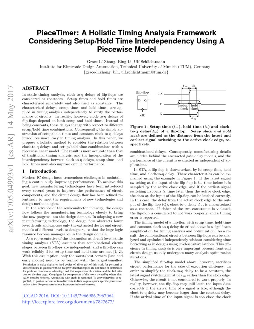 Piecetimer A Holistic Timing Analysis Framework Considering Setup Hold Time Interdependency