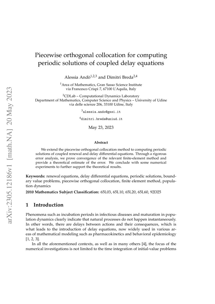 Piecewise Orthogonal Collocation For Computing Periodic Solutions Of Coupled Delay Equations