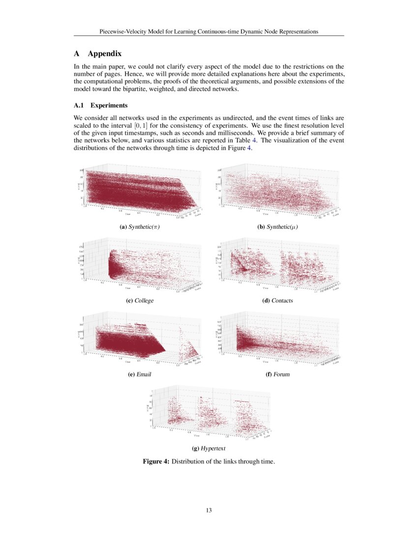 Piecewise Velocity Model For Learning Continuous Time Dynamic Node