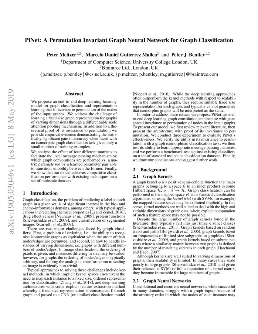 PiNet: A Permutation Invariant Graph Neural Network for Graph ... PiNet: A Permutation Invariant Graph Neural Network for Graph ...