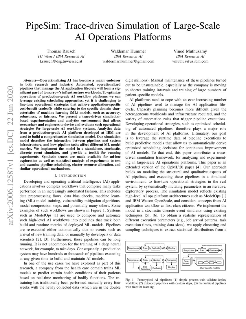 Pipesim Trace Driven Simulation Of Large Scale Ai Operations Platforms Deepai