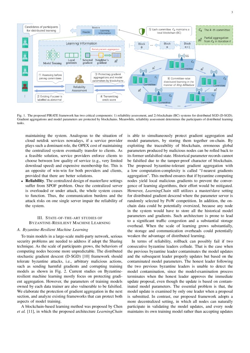 PIRATE: A Blockchain-based Secure Framework of Distributed Machine Learning in 5G Networks | DeepAI