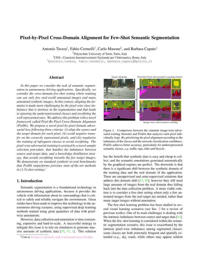 Pixel-by-Pixel Cross-Domain Alignment for Few-Shot Semantic Segmentation | DeepAI