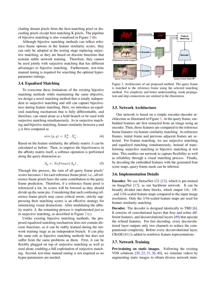 Pixel-Level Equalized Matching for Video Object Segmentation | DeepAI Pixel-Level Equalized Matching for Video Object Segmentation | DeepAI