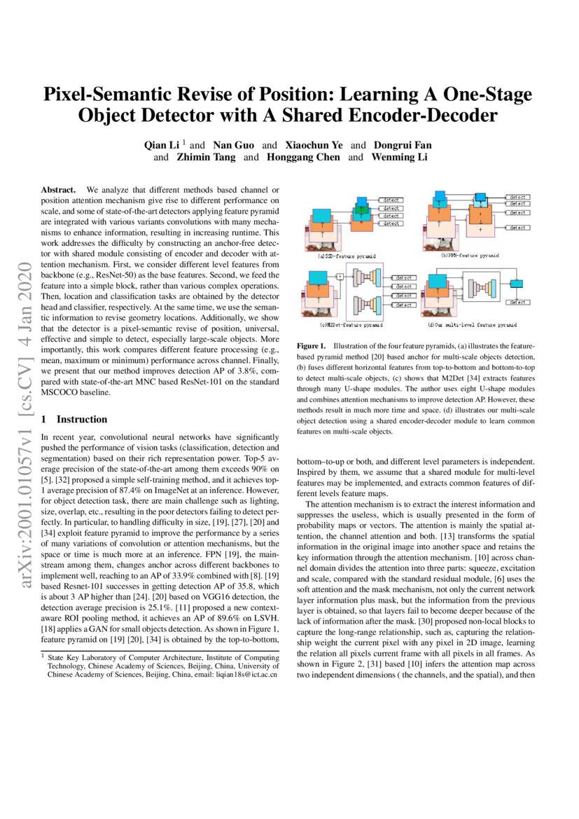 Pixel-Semantic Revise of Position Learning A One-Stage Object Detector ...