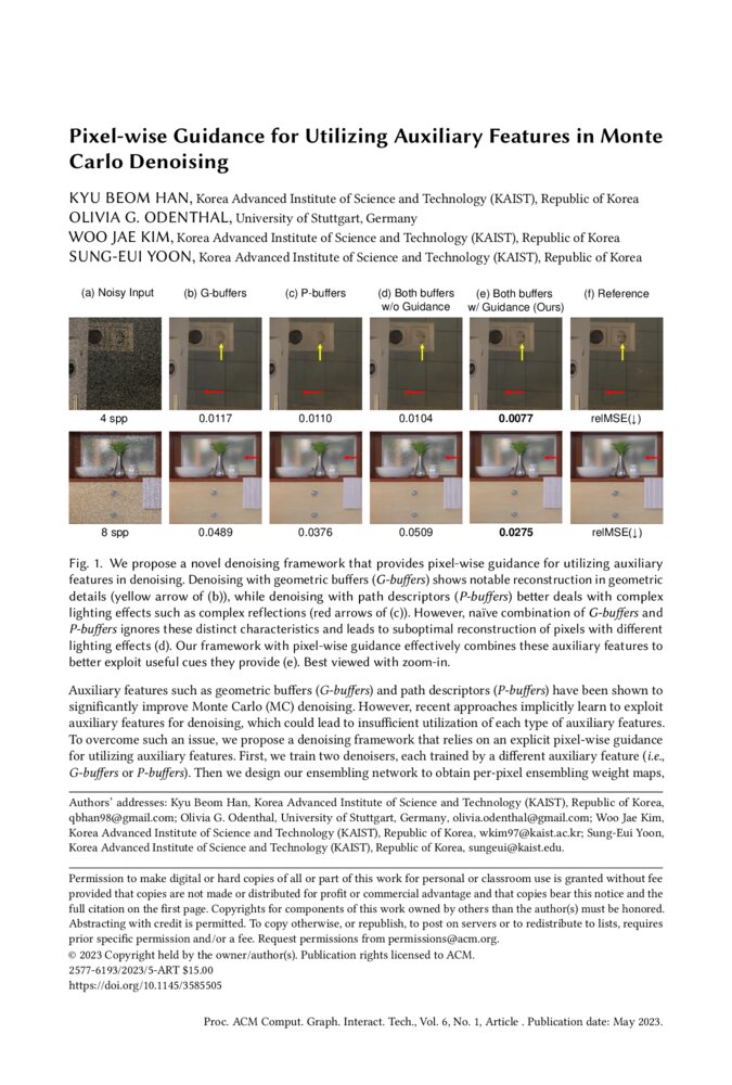 Pixel-wise Guidance for Utilizing Auxiliary Features in Monte Carlo ...