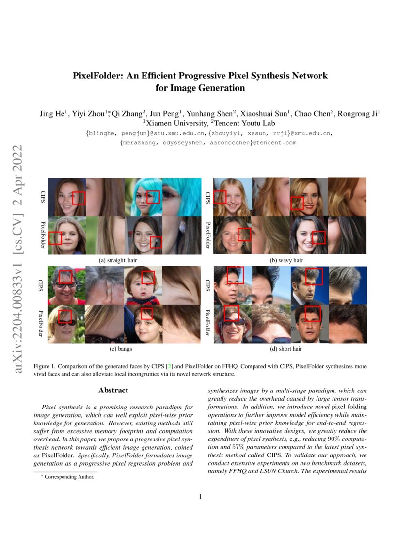 PixelFolder: An Efficient Progressive Pixel Synthesis Network for Image ...