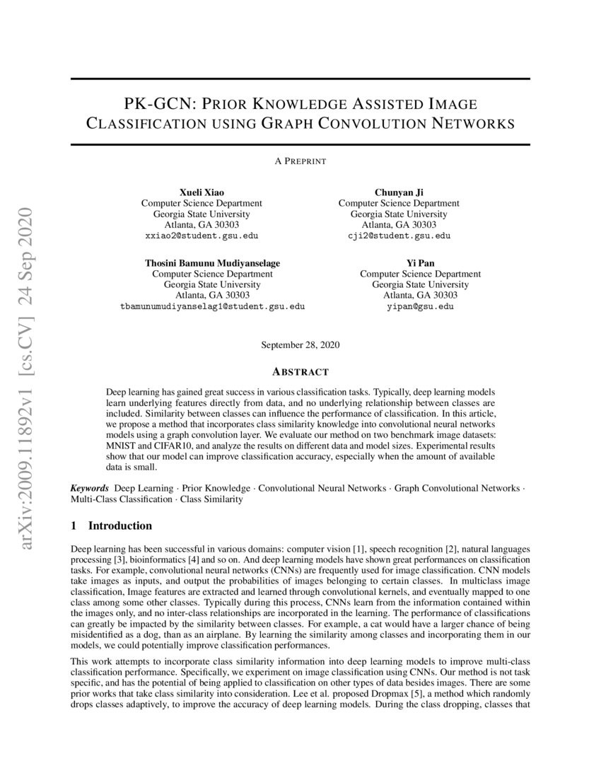 PK-GCN: Prior Knowledge Assisted Image Classification using Graph Convolution Networks | DeepAI