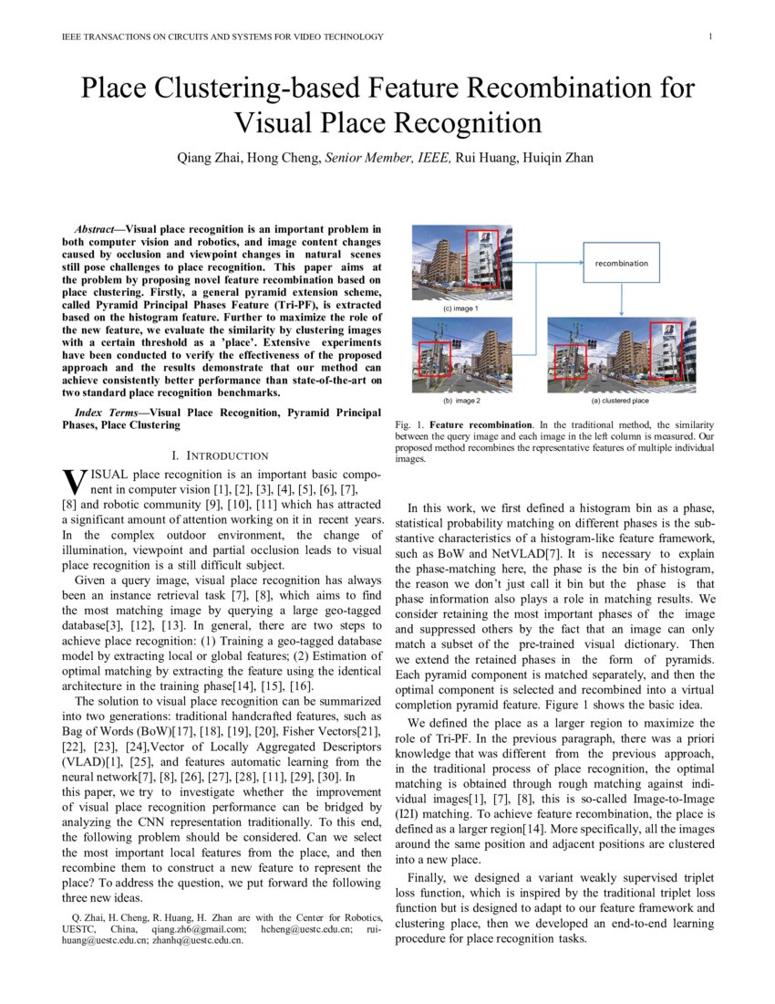 Place Clustering-based Feature Recombination for Visual Place Recognition | DeepAI