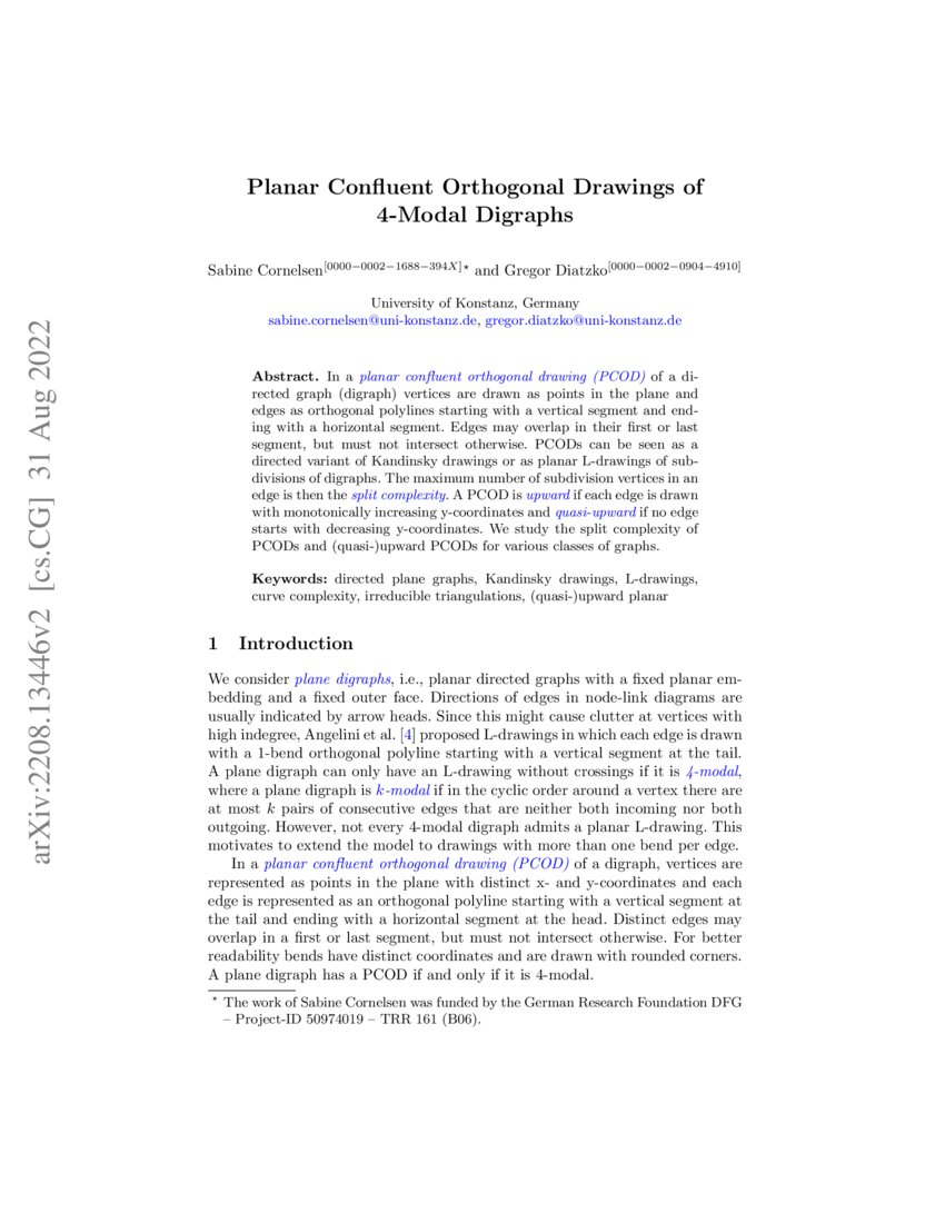 Planar Confluent Orthogonal Drawings of 4-Modal Digraphs | DeepAI