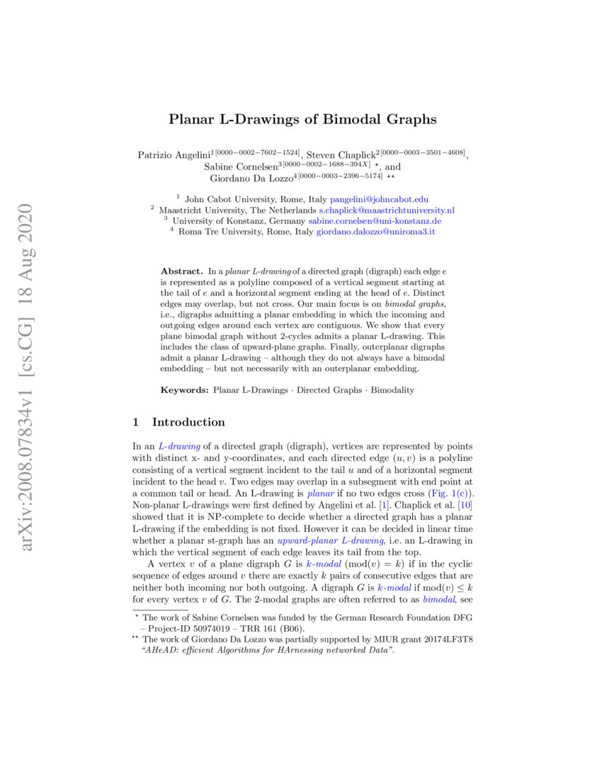 Planar L-Drawings of Bimodal Graphs | DeepAI