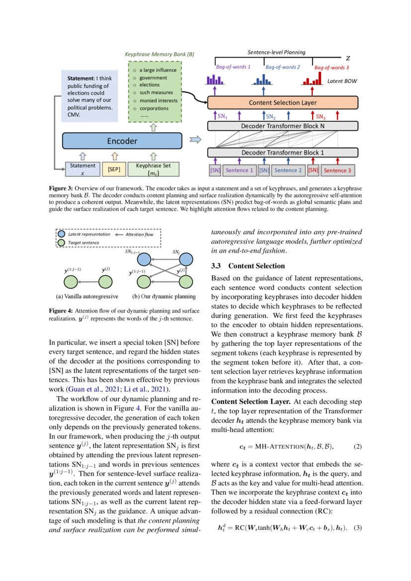 PLANET: Dynamic Content Planning in Autoregressive Transformers for ...