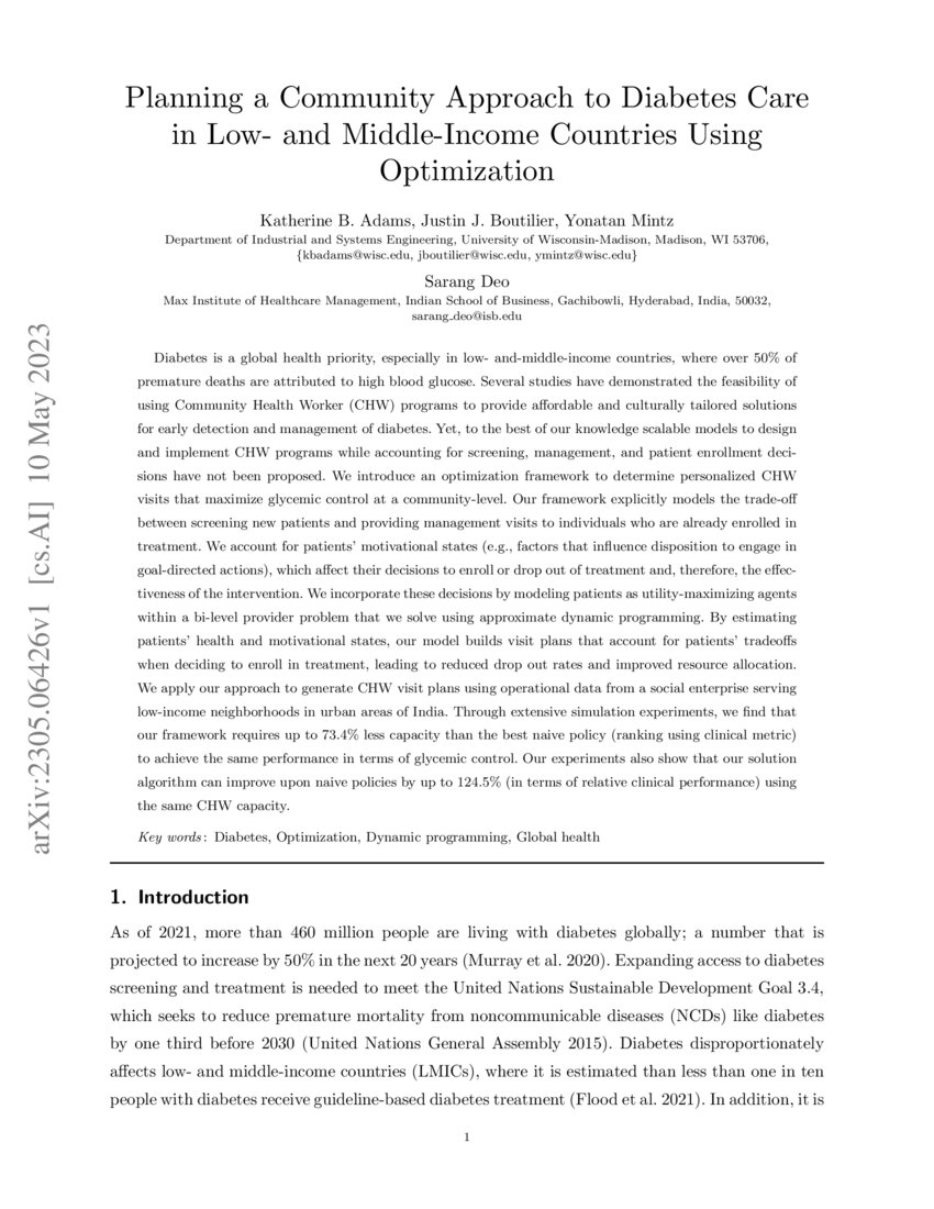 Planning a Community Approach to Diabetes Care in Low- and Middle ...