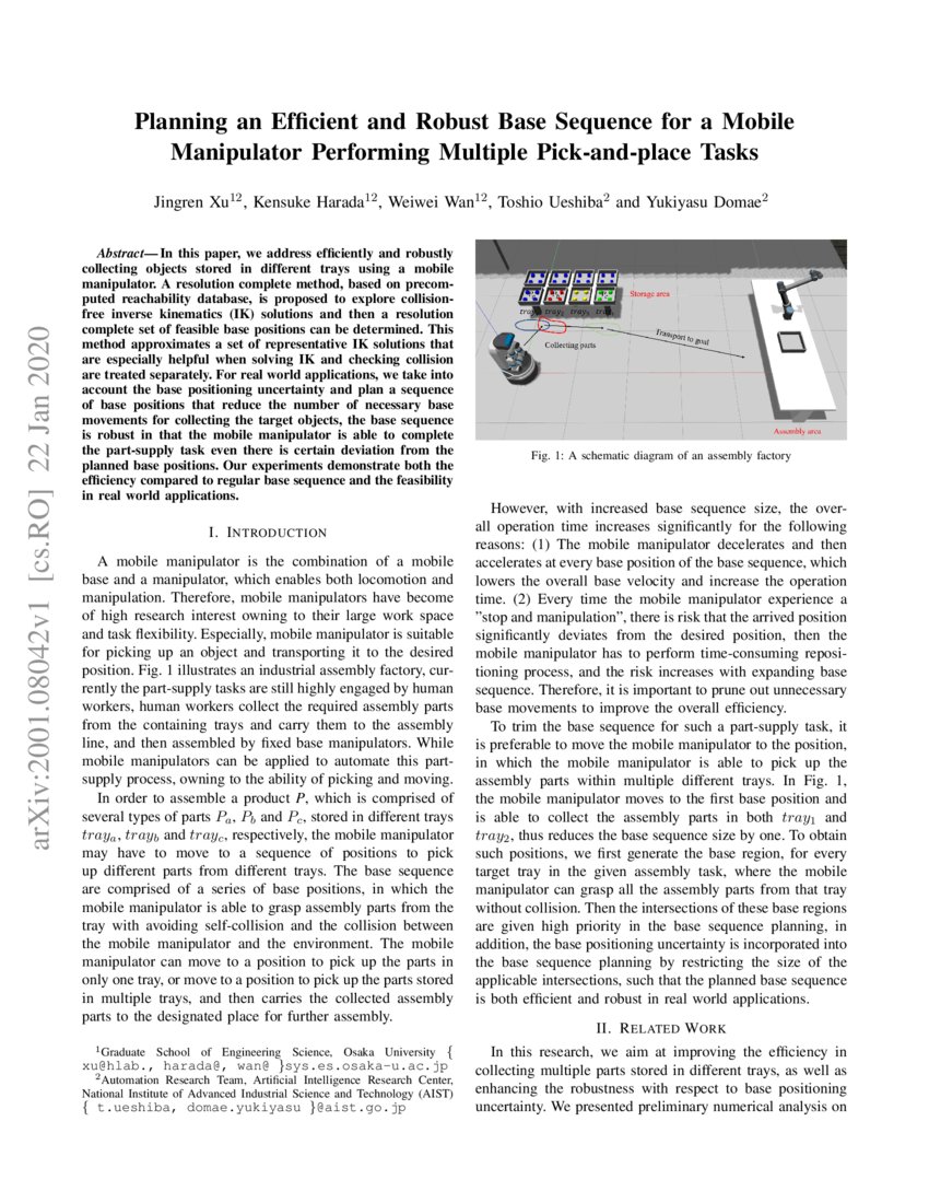 Planning an Efficient and Robust Base Sequence for a Mobile Manipulator Performing Multiple Pick ...