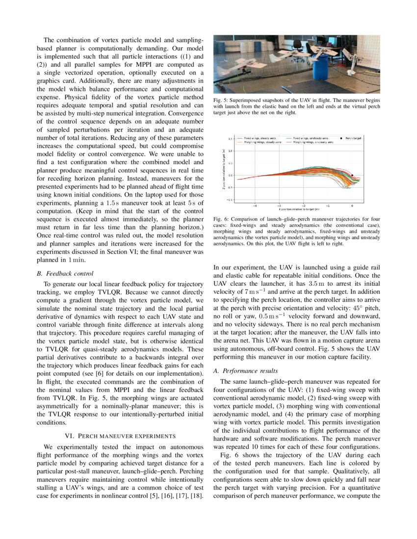 Planning And Control For A Dynamic Morphing Wing Uav Using A Vortex Particle Model Deepai