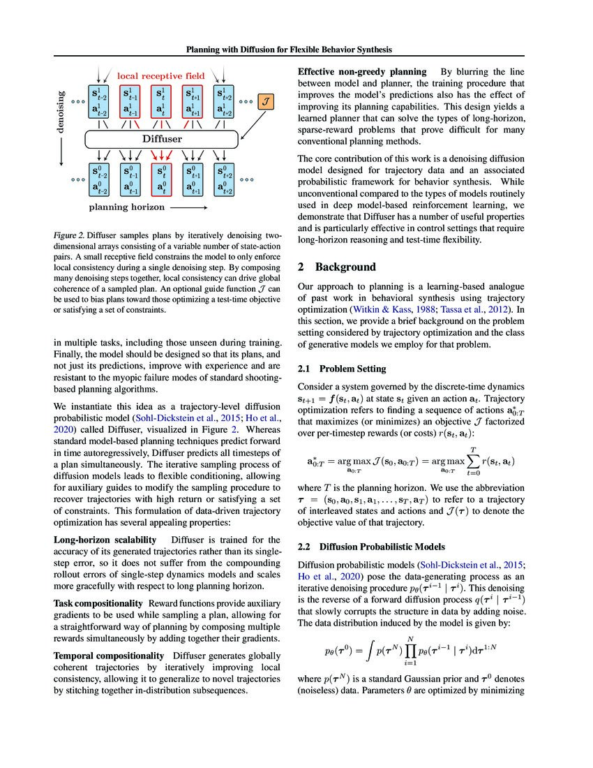Planning with Diffusion for Flexible Behavior Synthesis | DeepAI
