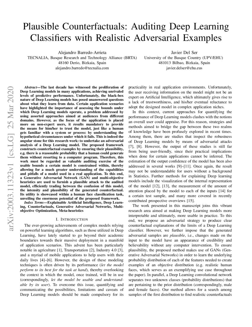 Plausible Counterfactuals: Auditing Deep Learning Classifiers with Realistic Adversarial ...