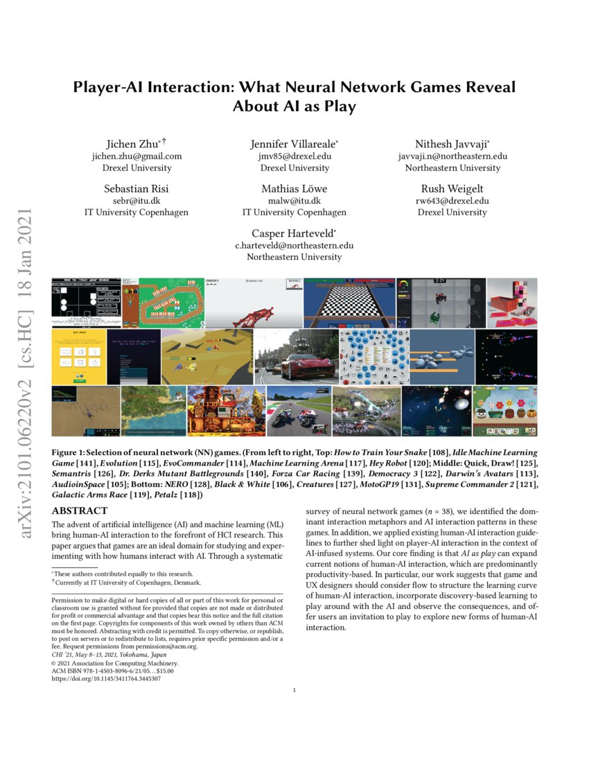 Player-AI Interaction: What Neural Network Games Reveal About AI as ...