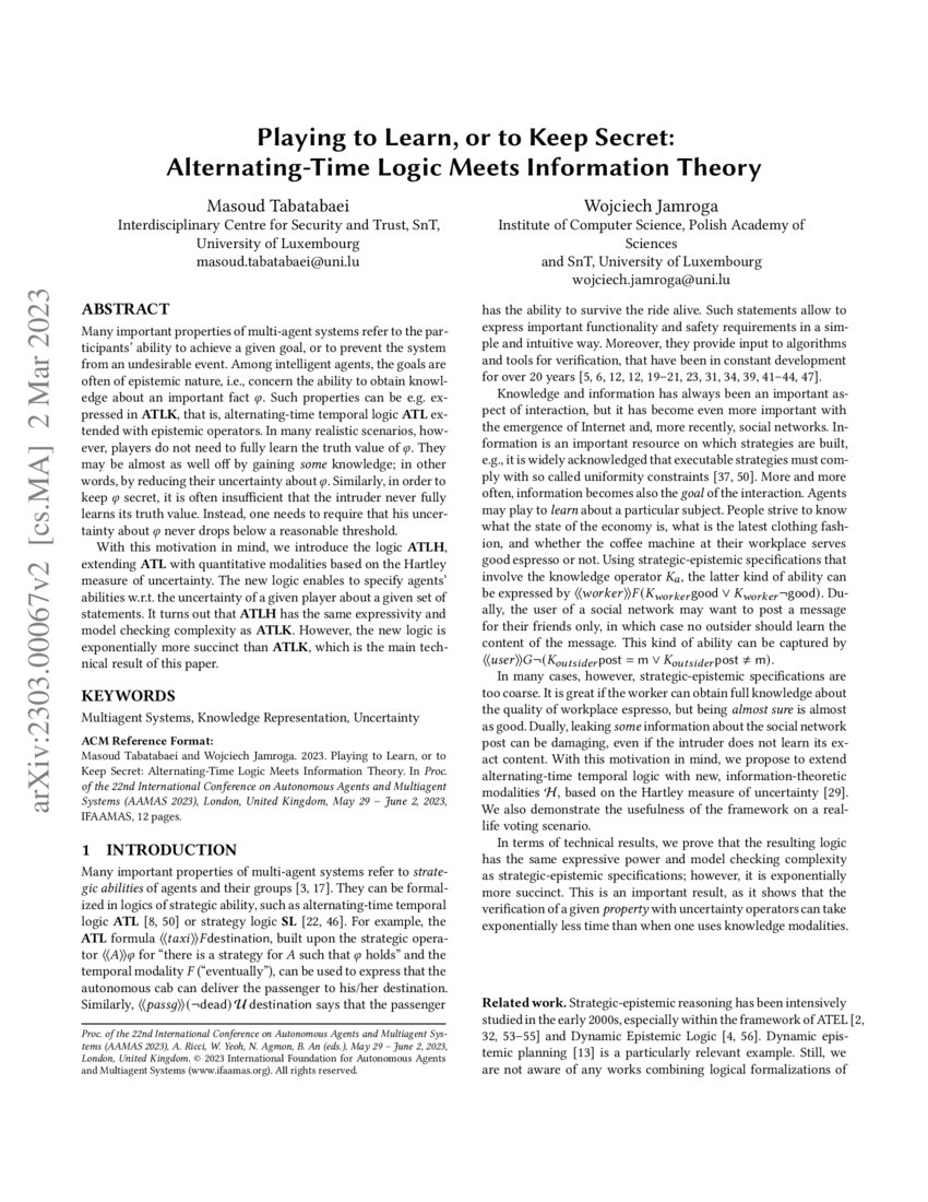Playing To Learn Or To Keep Secret Alternating Time Logic Meets 4063