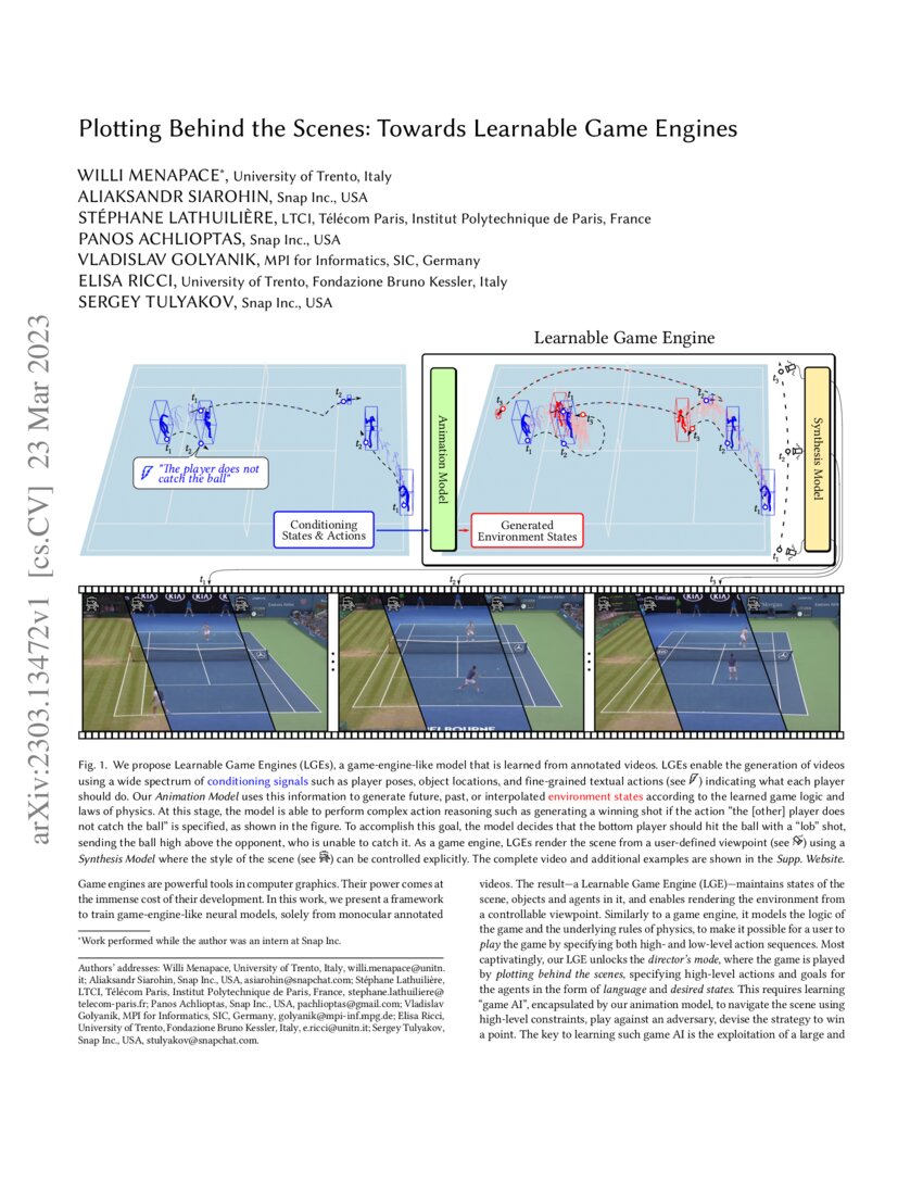 Plotting Behind the Scenes: Towards Learnable Game Engines | DeepAI