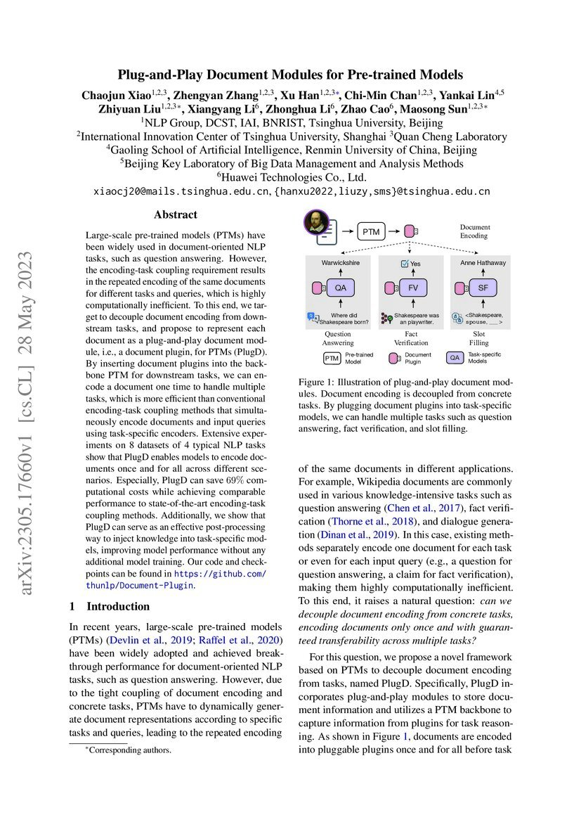 Plug-and-Play Document Modules for Pre-trained Models | DeepAI