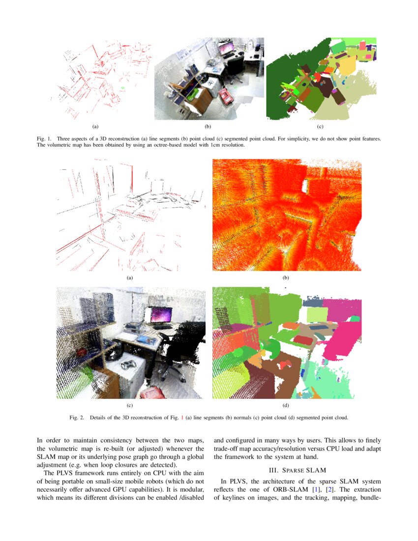 PLVS: A SLAM System with Points, Lines, Volumetric Mapping, and 3D Incremental Segmentation | DeepAI