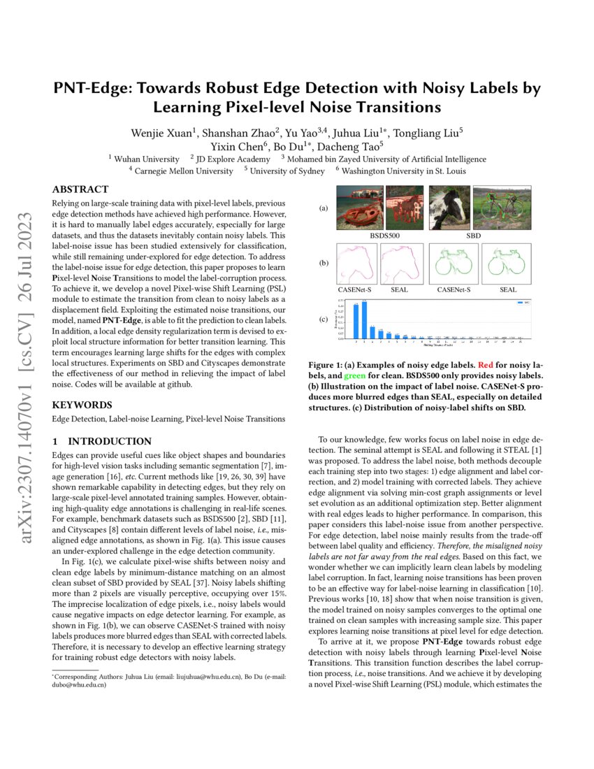 Pnt Edge Towards Robust Edge Detection With Noisy Labels By Learning