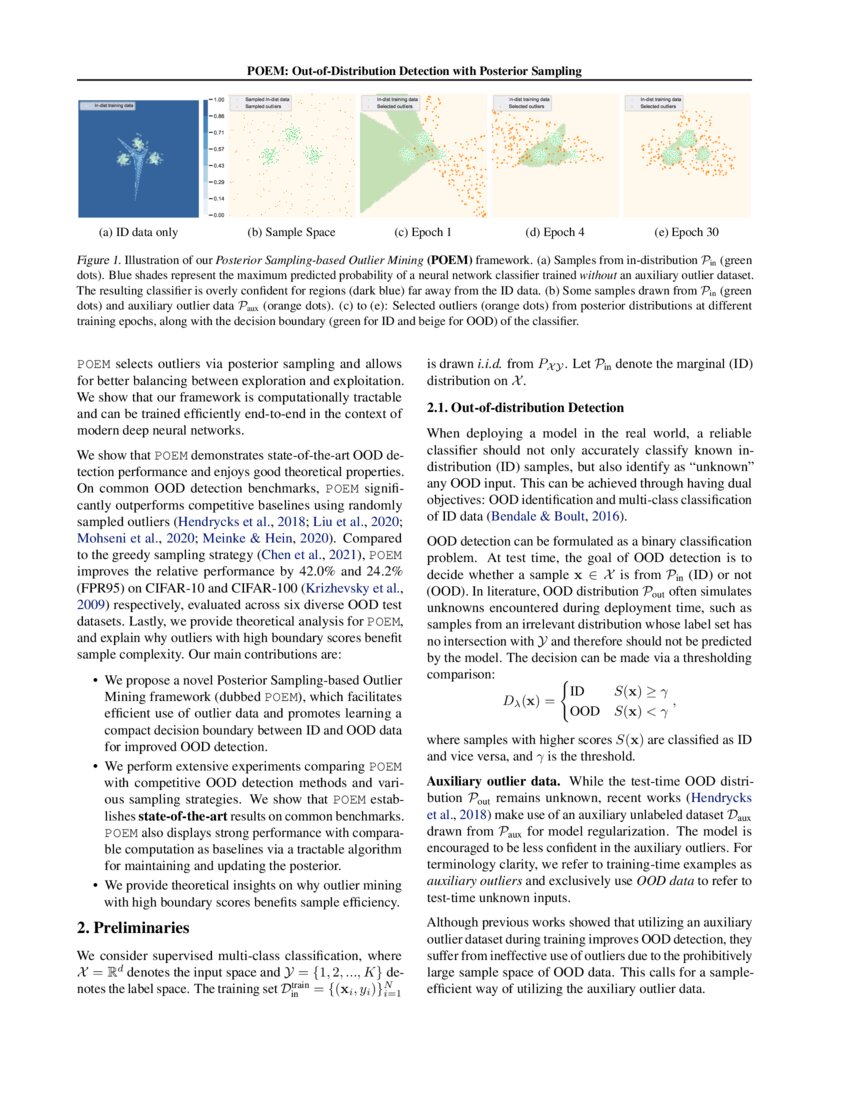 POEM: Out-of-Distribution Detection with Posterior Sampling | DeepAI