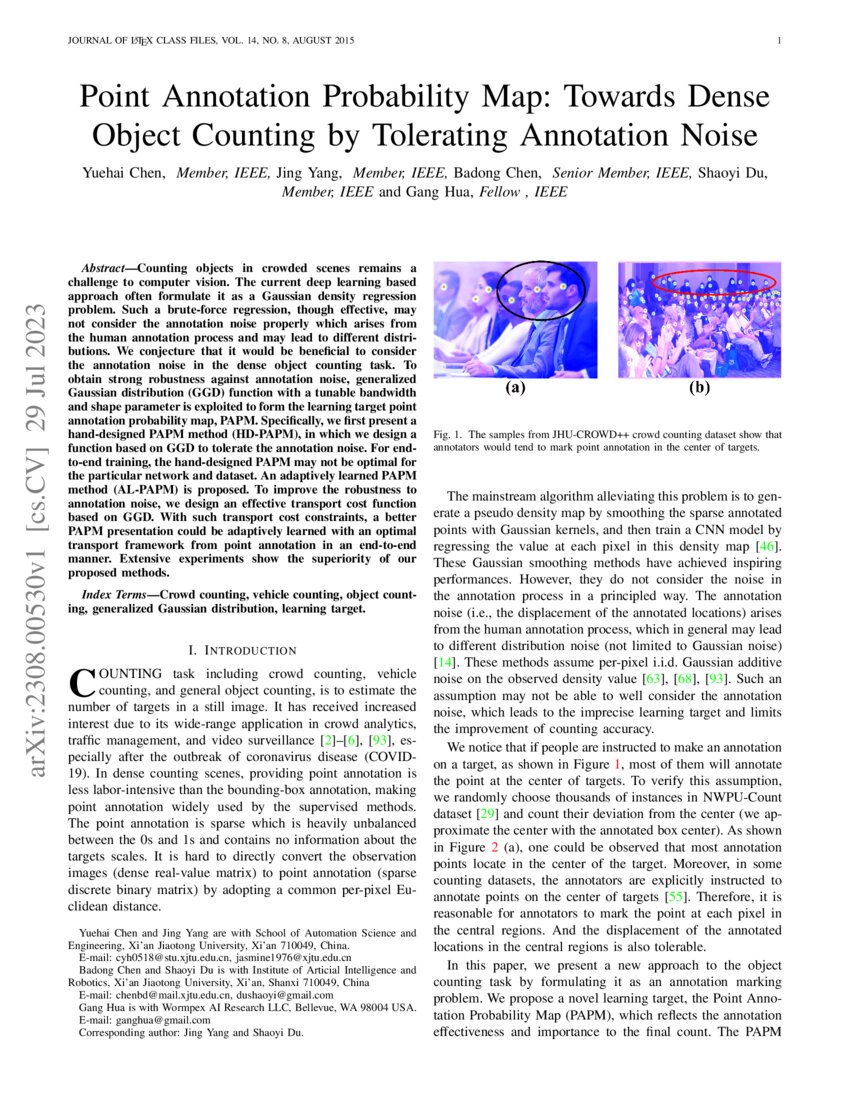 Point Annotation Probability Map: Towards Dense Object Counting by Tolerating Annotation Noise ...