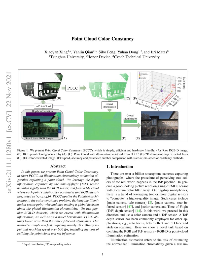 Point Cloud Color Constancy | DeepAI