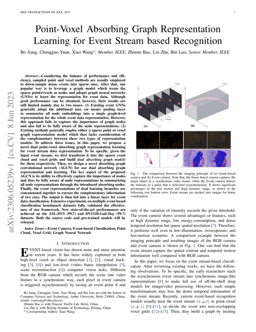 Point-Voxel Absorbing Graph Representation Learning for Event Stream based Recognition | DeepAI