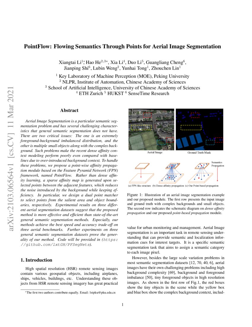 PointFlow: Flowing Semantics Through Points for Aerial Image Segmentation | DeepAI