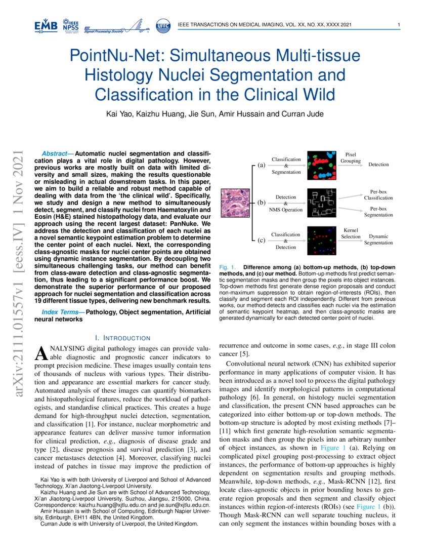 Pointnu Net Simultaneous Multi Tissue Histology Nuclei Segmentation And Classification In The