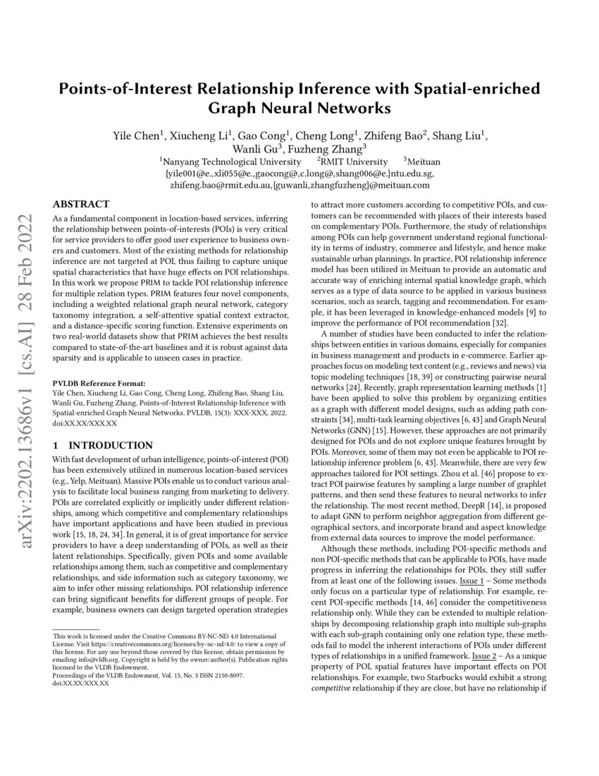 Points-of-Interest Relationship Inference with Spatial-enriched Graph Neural Networks | DeepAI