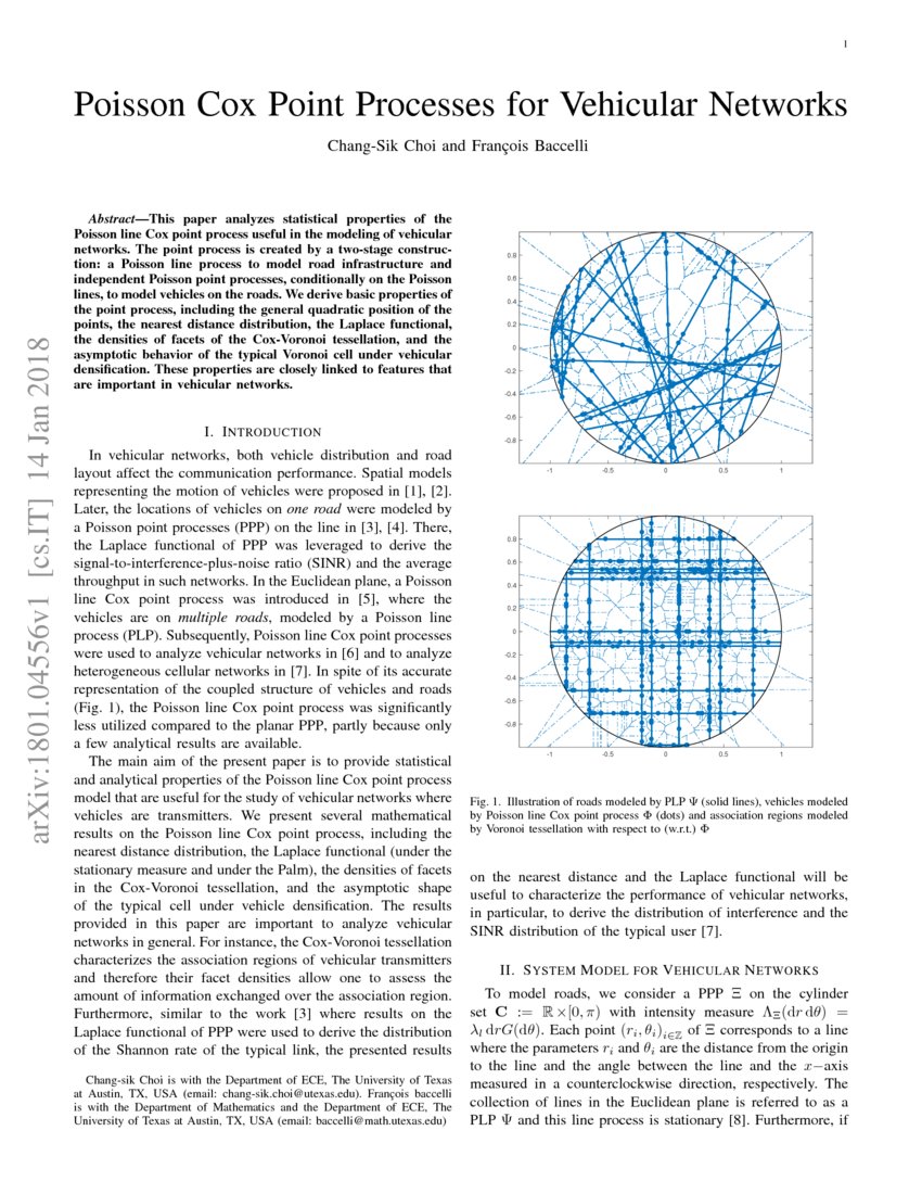 Poisson Cox Point Processes for Vehicular Networks | DeepAI
