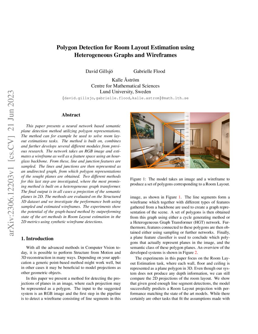 Polygon Detection For Room Layout Estimation Using Heterogeneous Graphs