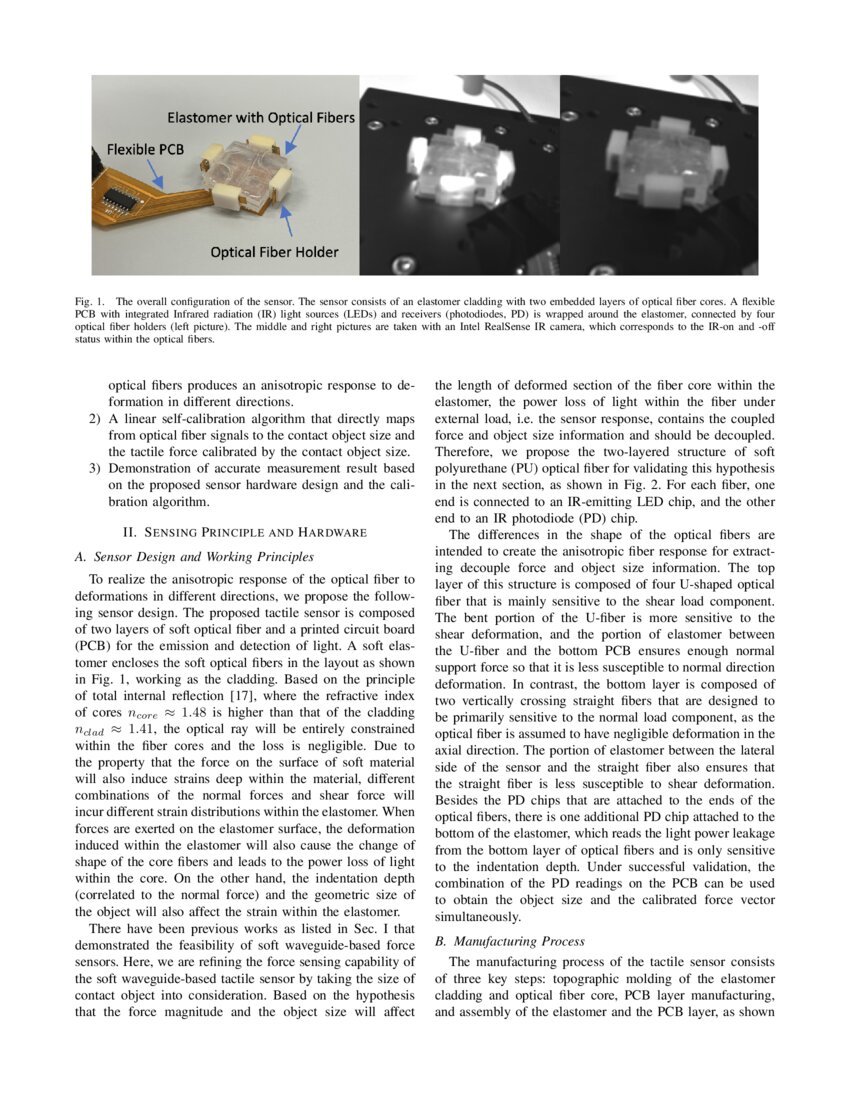 Polymer-Based Self-Calibrated Optical Fiber Tactile Sensor | DeepAI