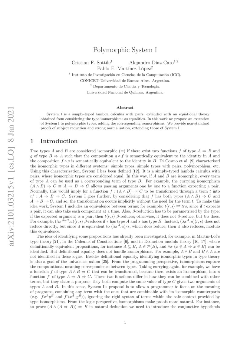 Polymorphic System I | DeepAI