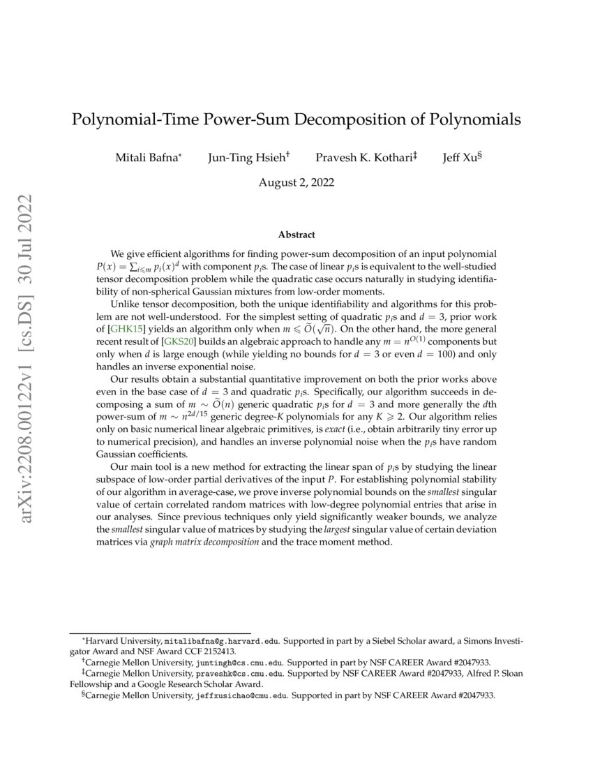 Polynomial-Time Power-Sum Decomposition of Polynomials | DeepAI