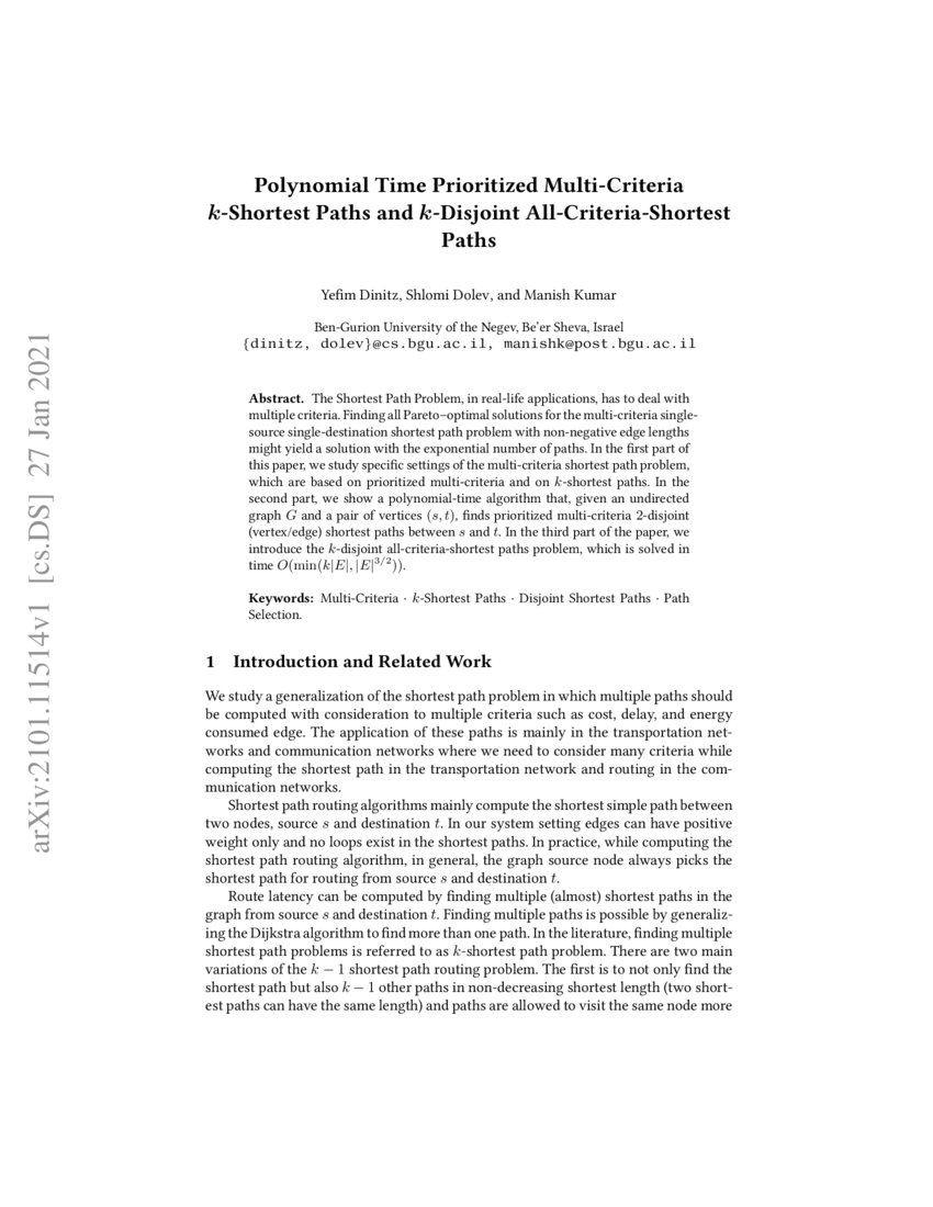 Polynomial Time Prioritized Multi Criteria K Shortest Paths And K Disjoint All Criteria Shortest