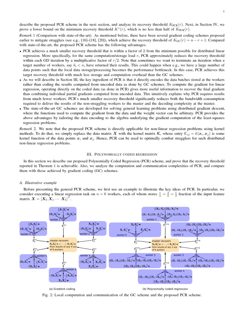 Polynomially Coded Regression: Optimal Straggler Mitigation via Data Encoding | DeepAI