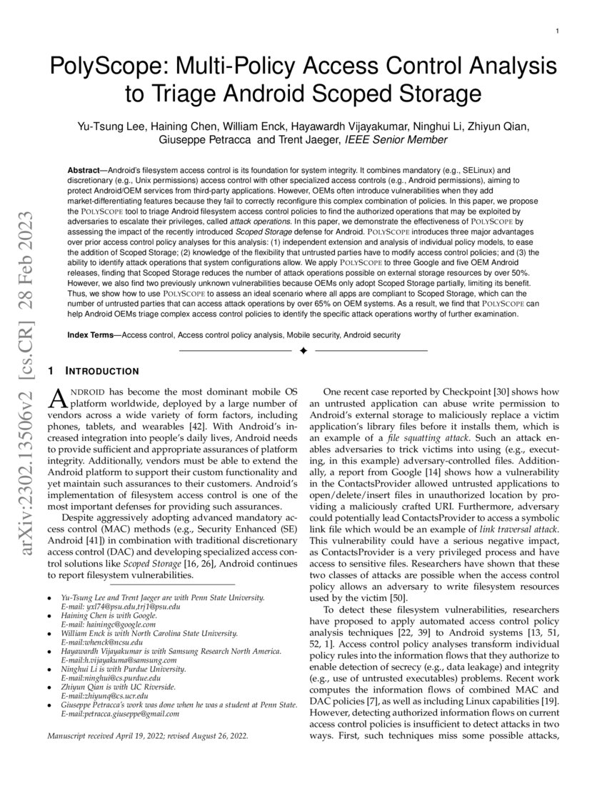 Polyscope Multi Policy Access Control Analysis To Triage Android Scoped Storage Deepai