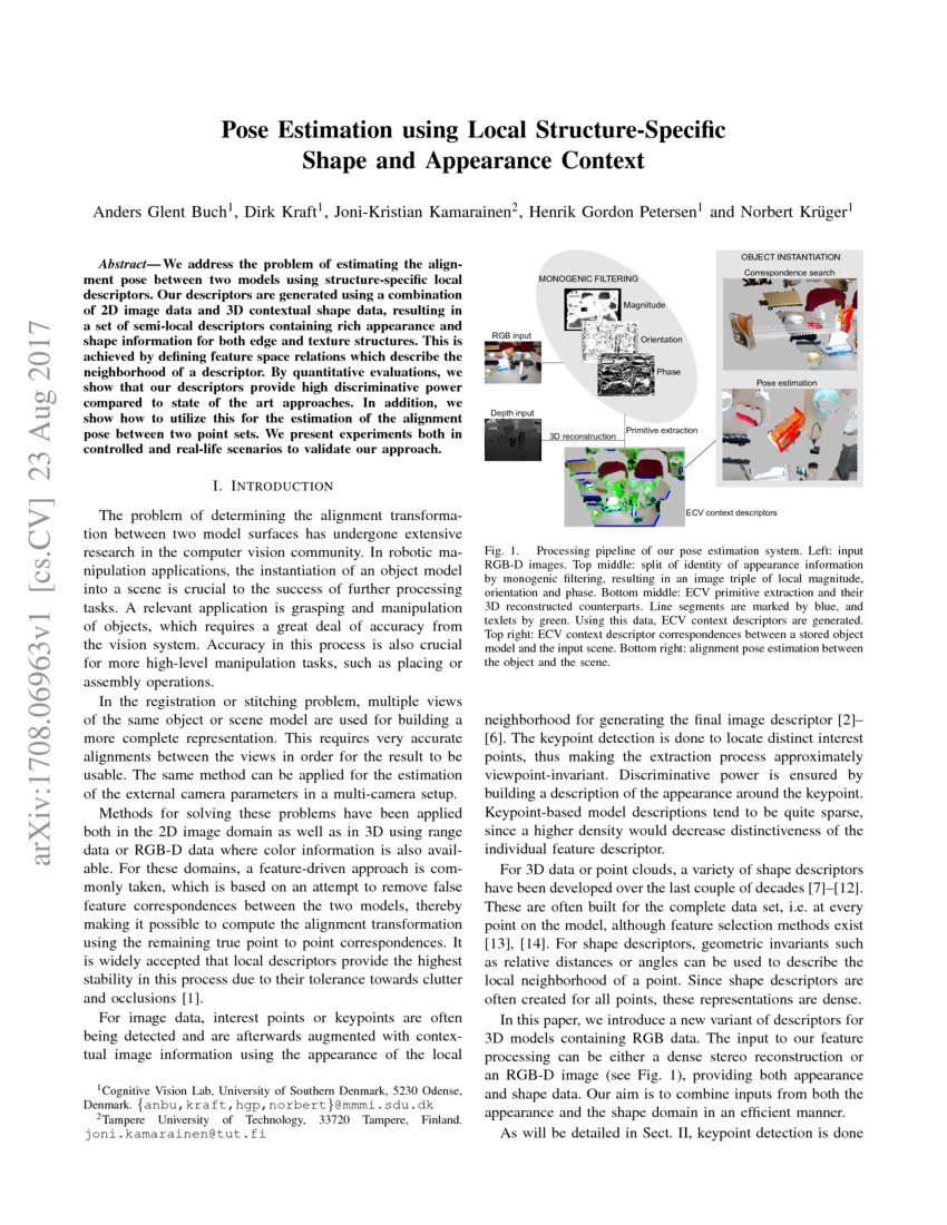Pose Estimation using Local Structure-Specific Shape and Appearance Context | DeepAI