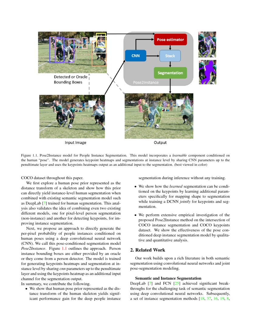 Pose2Instance: Harnessing Keypoints for Person Instance Segmentation ... Pose2Instance: Harnessing Keypoints for Person Instance Segmentation ...