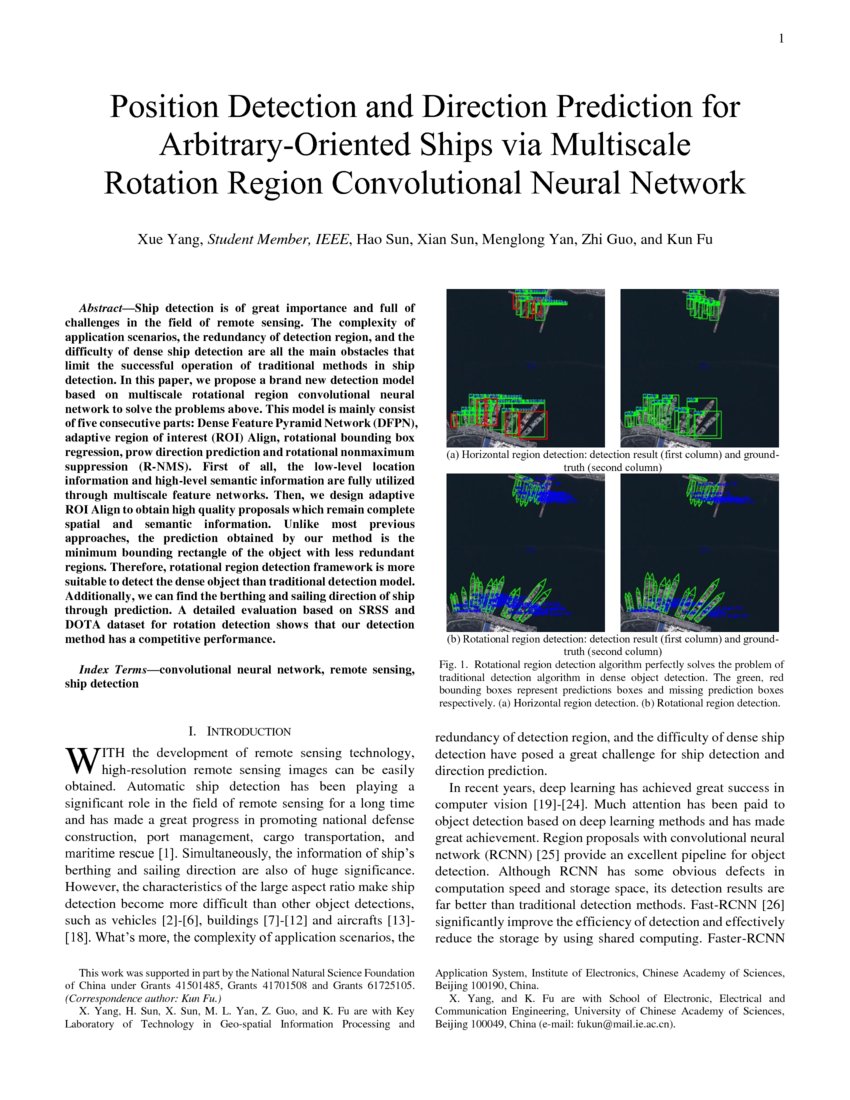 Position Detection And Direction Prediction For Arbitrary Oriented Ships Via Multiscale Rotation 