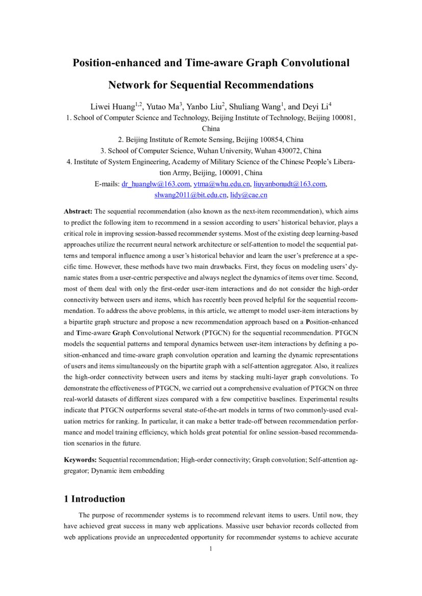 Position-enhanced and Time-aware Graph Convolutional Network for ...