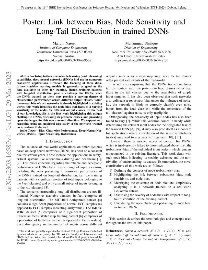 Poster: Link between Bias, Node Sensitivity and Long-Tail Distribution ...