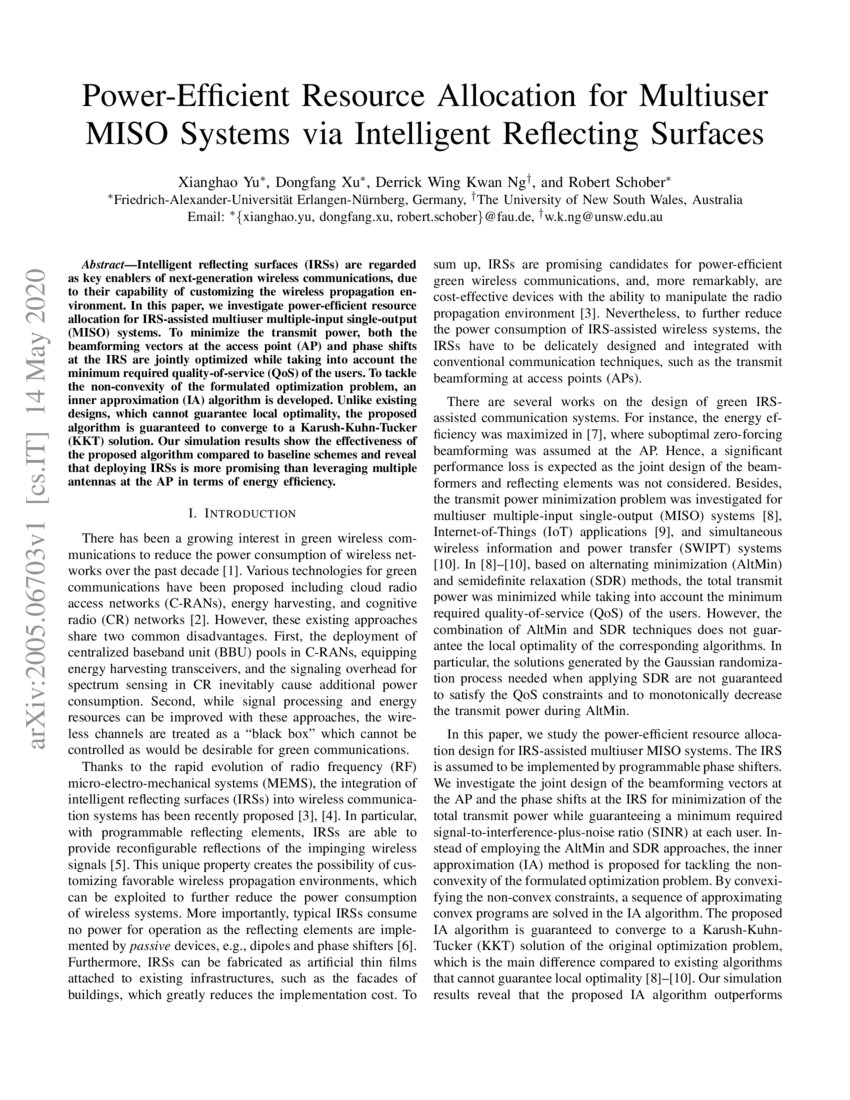 Power Efficient Resource Allocation For Multiuser Miso Systems Via Intelligent Reflecting