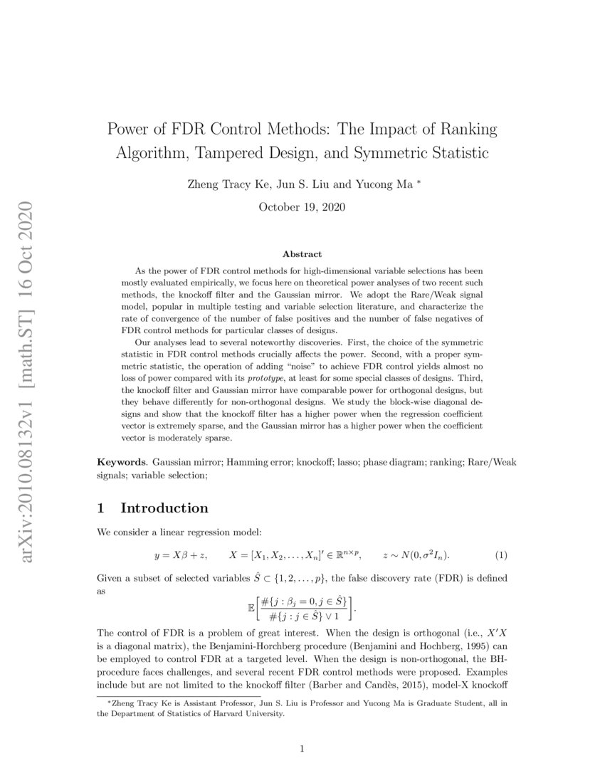 Power Of Fdr Control Methods The Impact Of Ranking Algorithm Tampered