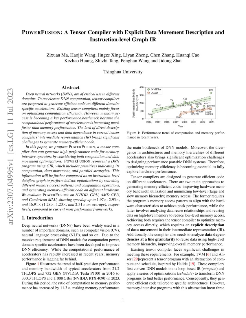 PowerFusion: A Tensor Compiler with Explicit Data Movement Description and Instruction-level ...